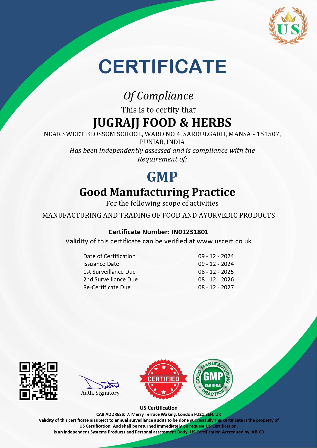 Organic Indian Herbs Exporters | Jugrajj Food n Herbs